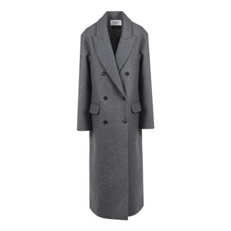 ottod'Ame Femme, Manteaux, Gris, Taille: 36 FR Manteau crois&eacute; en m&eacute;lange de laine