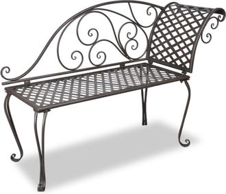 vidaXL Chaise longue de jardin 128 cm Acier Antique Marron