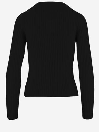 arch4 Ribbed Baby Goat Cashmere Cardigan - Black