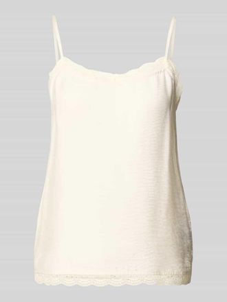 Jake*s Tr&auml;gertop aus Modal-Mix mit Spitzenbesatz