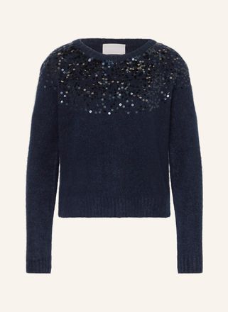 Hemisphere Hemisphere Pullover Mit Cashmere Und Pailletten blau