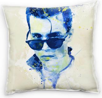 Paul Sinus Art Johnny Depp III Deko Kissen mit Füllung 40x40cm für Couch Sofa Lounge Zierkissen - Dekoration zum Wohlfühlen