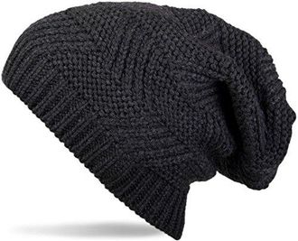styleBREAKER Bonnet Unisexe en Tricot avec Motif de Structure, Beanie tricot&eacute;, uni Hiver 04024017, Couleur:Gris fonc&eacute;