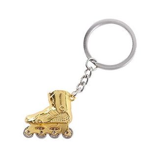 Generic Porte-cl&eacute;s en alliage de zinc en forme de chaussure de patinage &eacute;tincelant, dor&eacute;, taille unique
