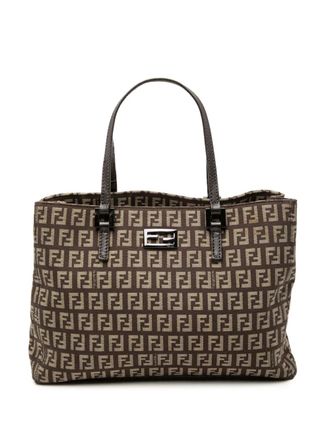 Fendi petit sac &agrave; motif Zucchino (2000-2010) - Marron