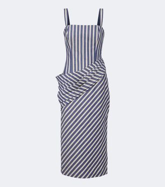 Carolina Herrera Robe de cocktail en coton &agrave; rayures