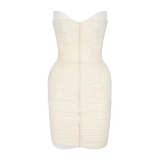 Elisabetta Franchi Minikleid aus Cr&ecirc;pe-Stoff - - Dresses - Damen - Beige - L