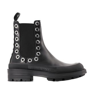 Alexander McQueen Mens Tread Slick Boot Black Leather