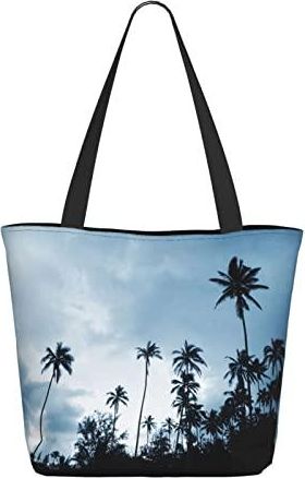 AOOEDM Hawaiian Coast Plam Tree (2) Sac &agrave; provisions pour femme 33 x 27,9 x 17,8 cm. Le cadeau parfait pour la Saint-Valentin. Cest de la Saint-Valentin pour