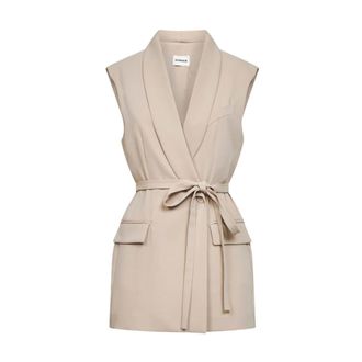P.A.R.O.S.H. Panty26 &Auml;rmellose Weste mit G&uuml;rtel - - Suits - Damen - Beige - L