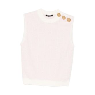 Balmain Textured Knit Top - - Tops - Damen - Rosa - M