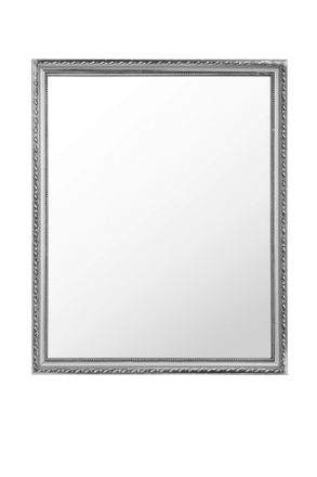 CARRYHOME Wandspiegel, Silber, Glas, Eukalyptusholz, massiv, rechteckig, 45x55x2 cm, Spiegel, Wandspiegel