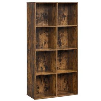 Vasagle Bücherschrank, Bücherregal, mit 8 Fächern, Büroregal, Würfelregal, Standregal, für Wohnzimmer, Schlafzimmer, Büro, Kinderzimmer, vintagebraun LBC024T0