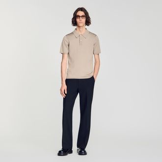 Sandro Strick-Poloshirt mit kurzen &Auml;rmeln