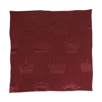Dolce & Gabbana Homme, Accessoires, Brun, Taille: ONE Size Foulard de Soie Maroon Crown de Luxe