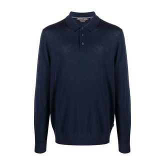 Michael Kors Midnight Merino Polo LS - - Tops - Herren - Blau - M