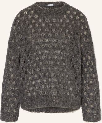 Brunello Cucinelli Brunello Cucinelli Pullover Mit Mohair Und Pailletten grau