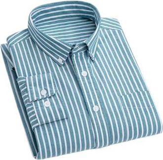 Generic Chemise d&eacute;contract&eacute;e &agrave; manches longues pour homme Oxford ray&eacute; &agrave; carreaux coupe ajust&eacute;e chemise formelle bureau, 813, XXL