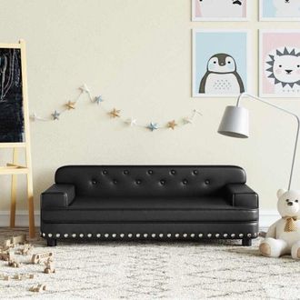 vidaXL Kindersofa Schwarz 90x53x30 cm Kunstleder - Vidaxl