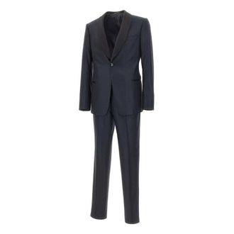 Emporio Armani Homme, Costumes, Bleu, Taille: M Costume crois&eacute; &agrave; revers ch&acirc;le