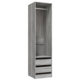 Les Tendances Armoire dressing 1 penderie 2 tiroirs 50cm - Collection Kodok-Ch&ecirc;ne gris