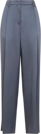 Giorgio Armani Femme, Pantalons, Gris, Taille: 38 FR Pleated Silk Pantalons