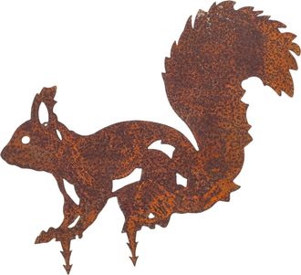 BESPORTBLE Eichhörnchen Figur Garten Deko Eichhörnchen Rasen Tier Pfahl Eisenmaterial Wetterfest Echte Tier Optik Gartenschmuck Außen Dekoration