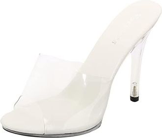 Generic YueYue Sandale Femme &agrave; Talons Hauts DEte Mode Casual Sandales transparentes Bout Ouvert Rome Chaussures Talons Hauts Aiguille Sandales Talons Chic Con