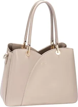 David Jones Paris - Sac &agrave; main Femme Ville - Similicuir - 3 Compartiments - Taille Moyenne - Bandouli&egrave;re amovible - Classique Chic Soir&eacute;e El&eacute;gant (Oxford Tan)