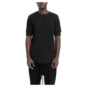 Thom Krom Homme, Tops, Noir, Taille: XL T-shirt en coton double &eacute;paisseur
