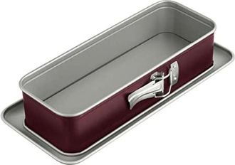 Dr. Oetker Königskuchen-Springform 30x12 cm Back-Liebe Bicolor - Mit Auslaufschutz für perfekte Rührkuchen, Grau/Rot