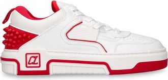 Christian Louboutin Femme, Chaussures, Blanc, Taille: 38 1/2 EU Baskets blanches avec d&eacute;tails rouges