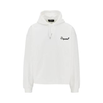 Dsquared2 Hoodie mit Logo-Stickerei - - Sweatshirts & Hoodies - Herren - Wei&szlig; - XL