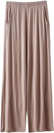 Generic Pantalon ample en modal pour femme, pantalon large grande taille pour femme, couleur unie, pantalon de pyjama l&eacute;ger, taille &eacute;lastique, pantalon de nui