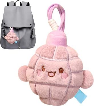 Generic Pendentif en peluche - porte-cl&eacute;s d&eacute;coratif, en peluche, pour femmes, filles, sac &agrave; main, sac &agrave; dos, cl&eacute;s de voiture, voyage, &eacute;cole, No&euml;l, violet, Ref