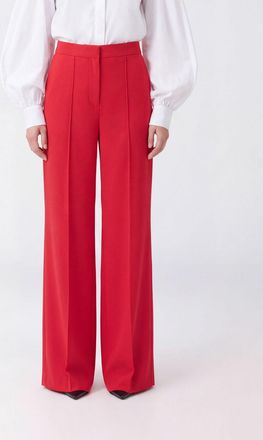 Elisabetta Franchi Weit geschnittene, hoch taillierte Seidenhose im Schneiderstil