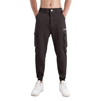 Generic Pantalon cargo l&eacute;ger pour homme - Taille haute - Coupe ample - Pantalon de randonn&eacute;e en plein air, gris, XL