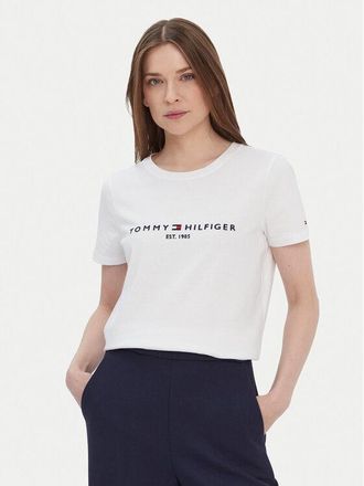 Tommy Hilfiger T-Shirt Heritage C-Nk WW0WW31999 Wei&szlig; Regular Fit