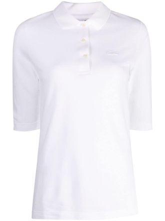 Lacoste polo en coton &agrave; logo brod&eacute; - Blanc