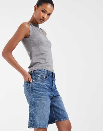 Tommy Jeans Mia - Relaxed-Fit-Shorts in mittlerer Waschung-Blau