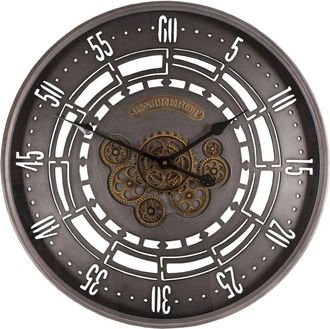 M&S Collection M&s - Horloge industrielle avec engrenages 60 cm en m&eacute;tal gris