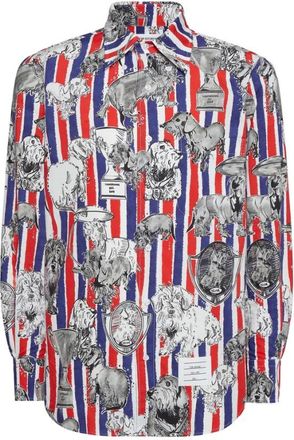 Thom Browne Homme, Chemises, Multicolore, Taille: XL Chemise Imprim&eacute; Toile