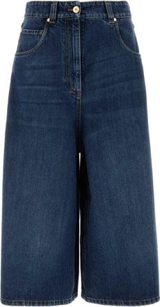 Brunello Cucinelli Jean large raccourci - Femme - Jeans - Bleu - Taille: 34 FR