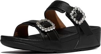 FitFlop FitFlop Lulu Sandales &agrave; enfiler avec boucle en cristal pour femme, Enti&egrave;rement noir, 39 EU