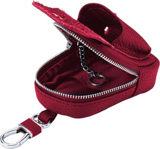 Generic Schlüsselanhänger aus PU-Leder - Anti-Verlust-Tasche mit Metallclip - Schlüsselanhänger mit Charme aus PU-Leder, für Männer, Familie, Karten, Kopfhöre