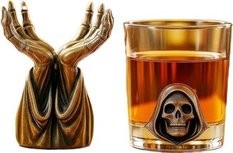 Generic Spirituosen Aufbewahrung,Gotisch Skeletthand Whiskyglasregal - Theken-Spirituosenhalter - F&uuml;r K&uuml;chentheke Sideboard Hausbar Bourbon Alkoholregal