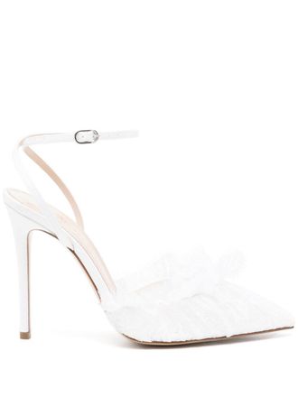 Andrea Wazen escarpins Bbla en dentelle 105 mm - Blanc