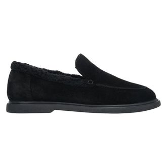 Estro & Luminara Loafer aus Velours mit Kunstpelzfutter - - Shoes - Damen - Schwarzk - 41 EU