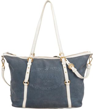Prada Crossbody Bags - Prada Blue Jacquard City Shoulder Bag - Gr. unisize - in Blau - f&uuml;r Damen