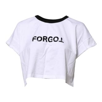 Dolce & Gabbana Wei&szlig;es Grafikdruck Cropped T-Shirt - - Tops - Damen - Wei&szlig; - L